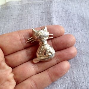 Vintage | Jewelry | Vintage Cat Pin Sterling Silver | Poshmark